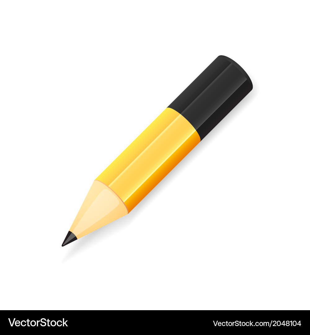 Yellow pencil isolated on white background Vector Image