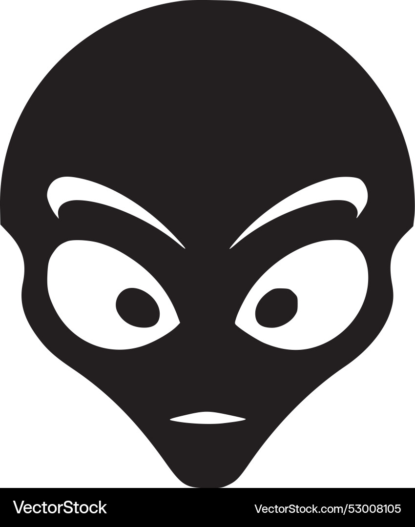 Alien - black and white isolated icon Royalty Free Vector