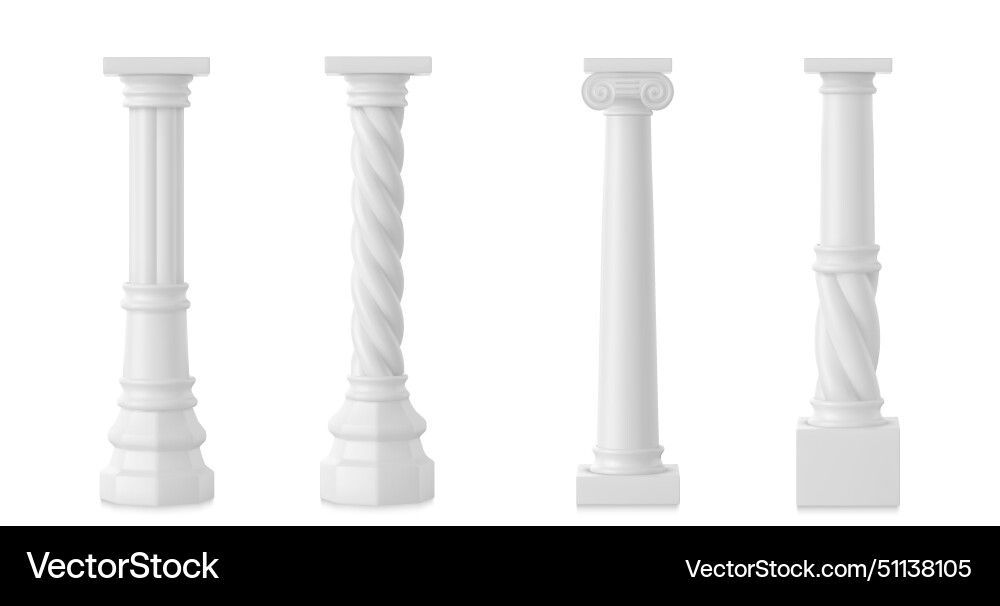 Ancient roman column made of white clay Royalty Free Vector