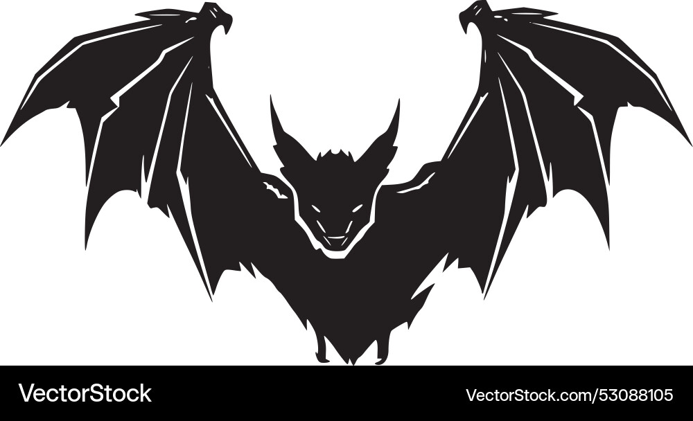 Bat - minimalist and flat logo Royalty Free Vector Image