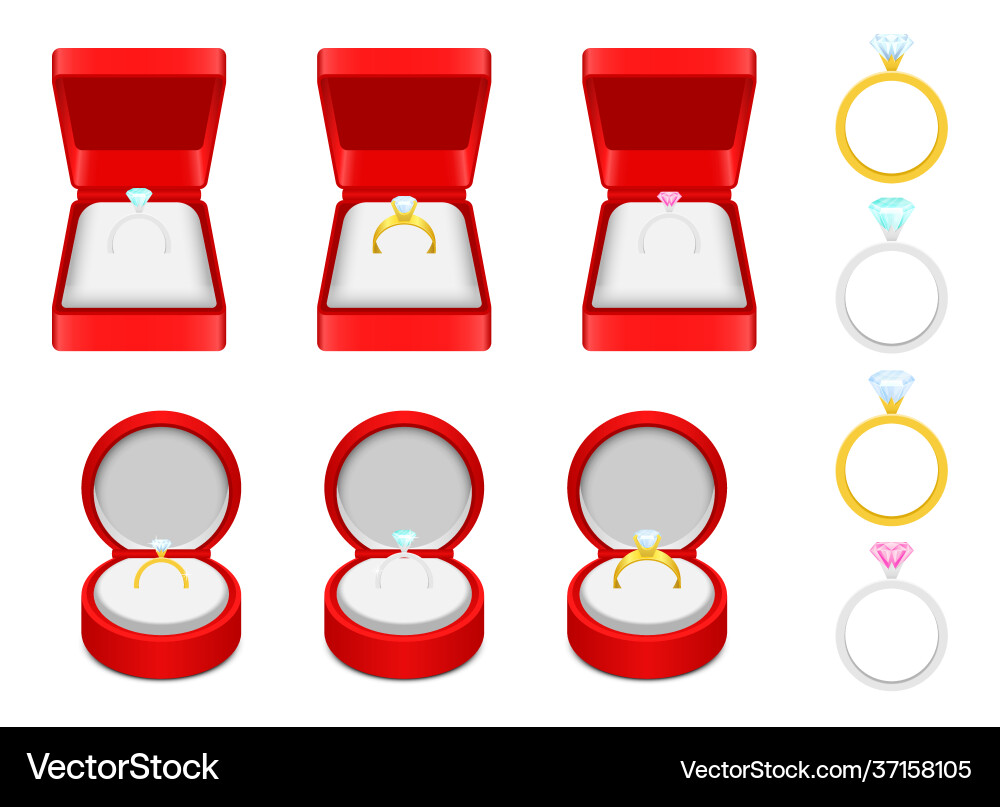 Engagement ring design isolated on white Vector Image