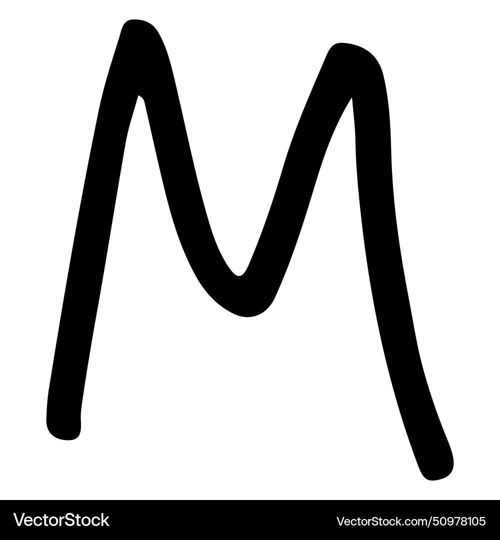 English alphabet m 5 Royalty Free Vector Image