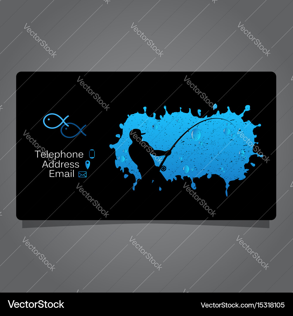 Fisherman visiting card concept Royalty Free Vector Image