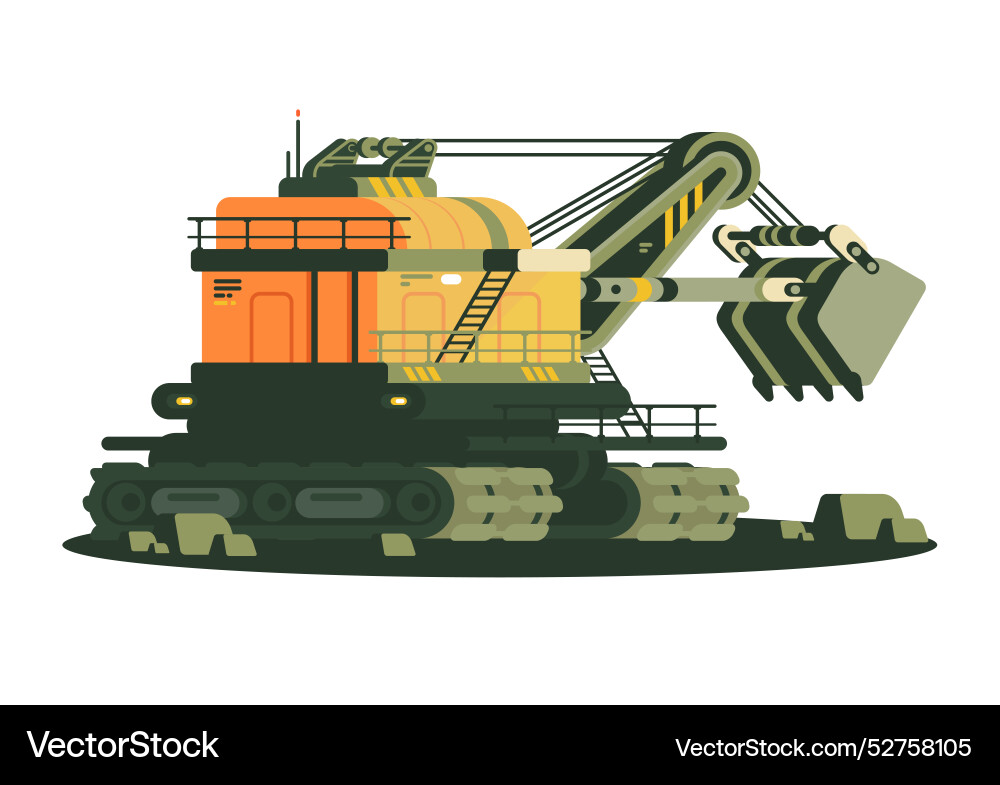 Industrial excavator machine Royalty Free Vector Image