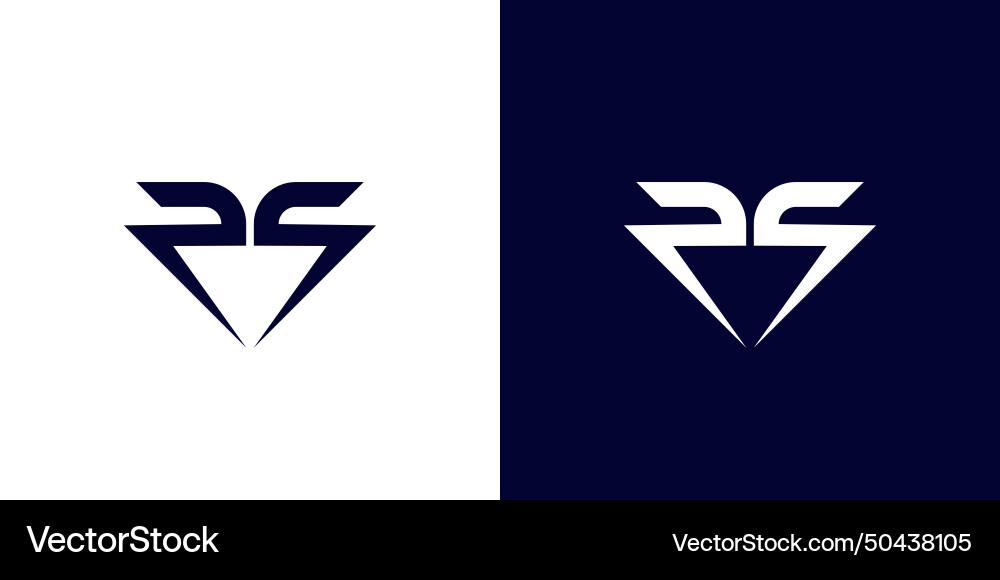 Modern and unique letter ps initials logo design Vector Image