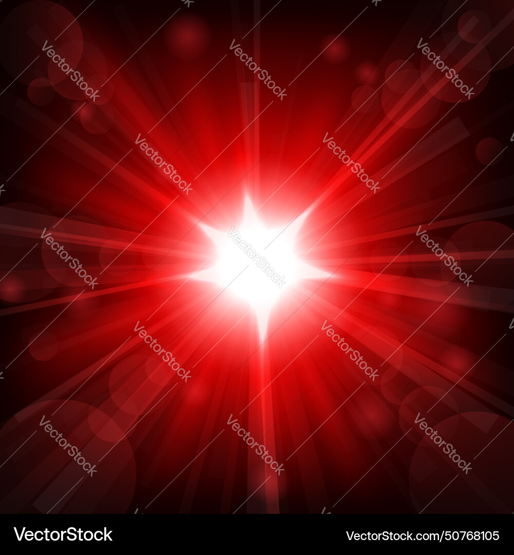Red shine with lens flare background Royalty Free Vector