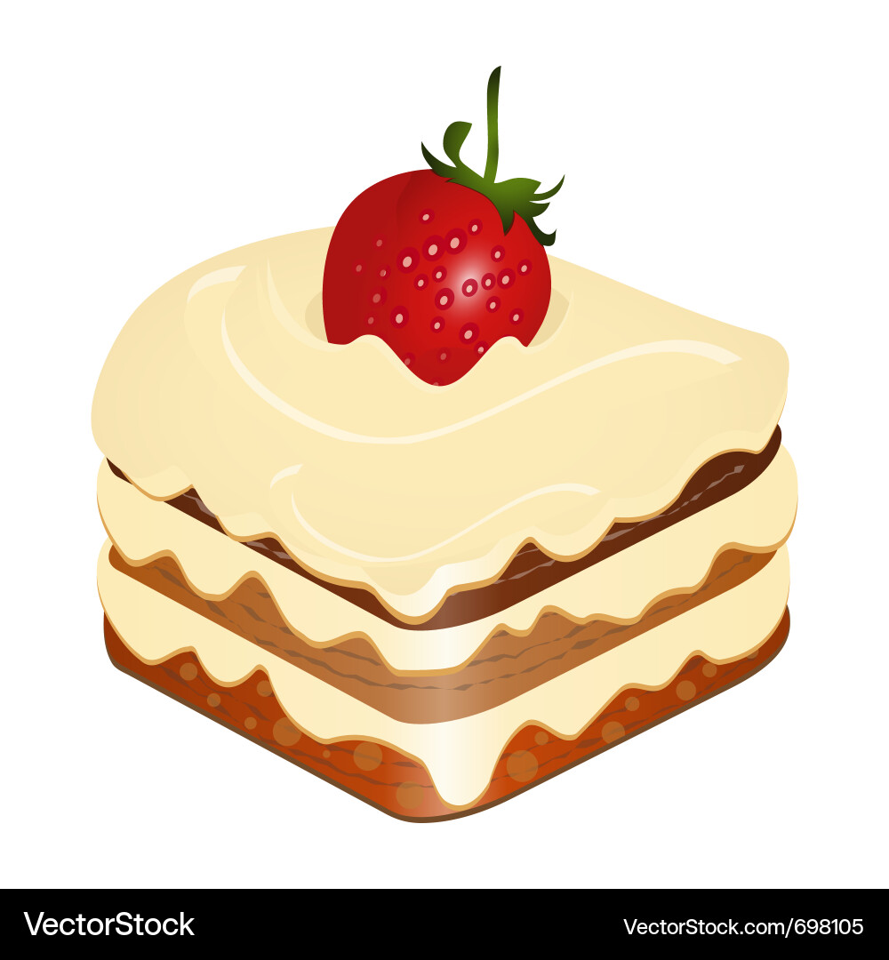 Strawberry cake Royalty Free Vector Image - VectorStock