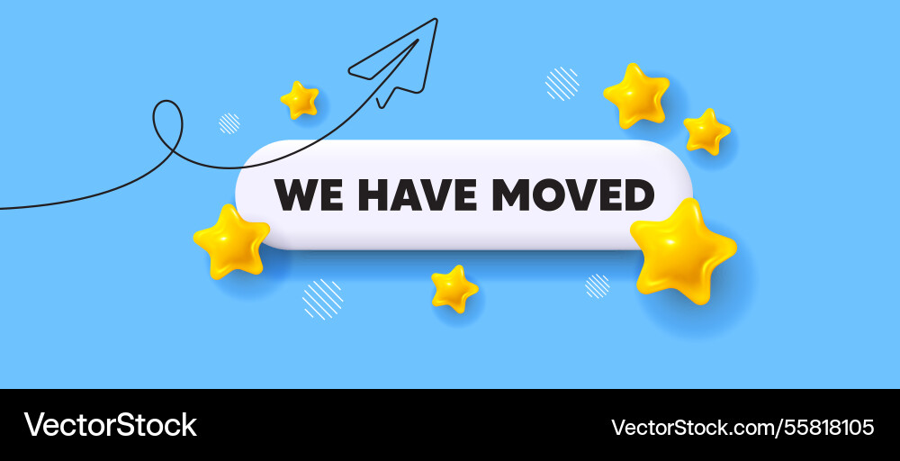 We have moved move new address sign search bar Vector Image