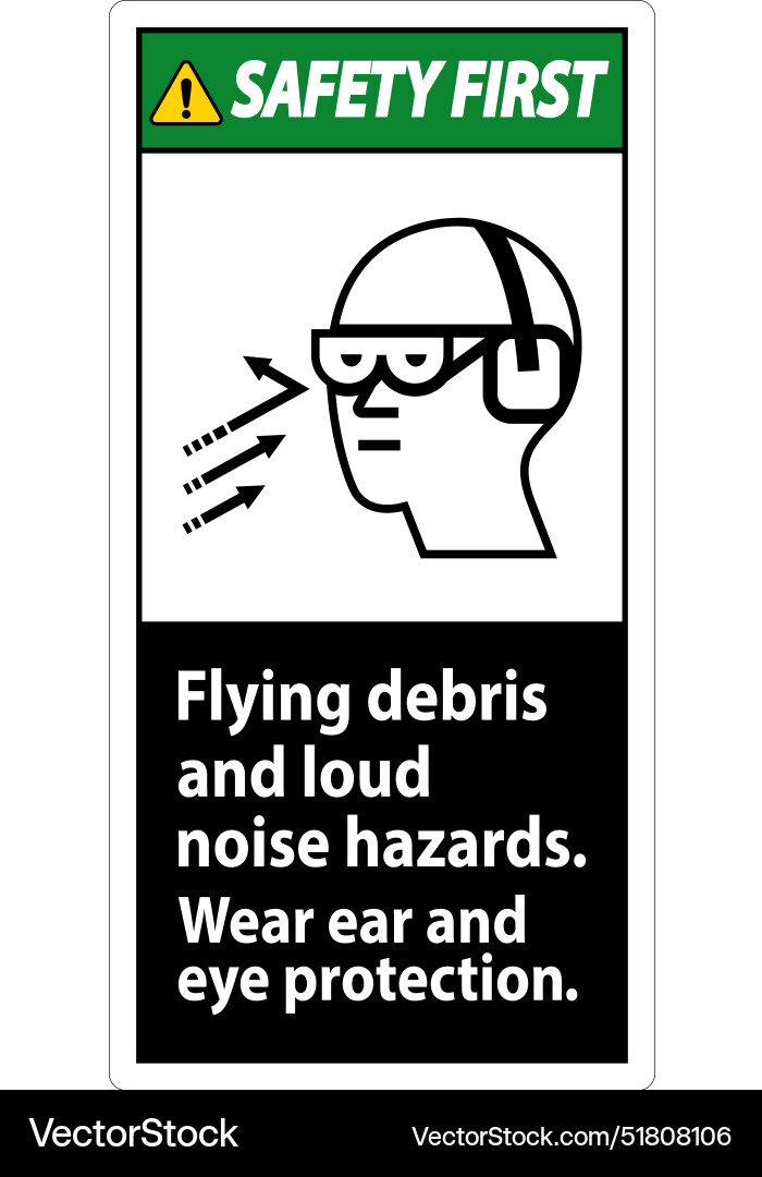 A safety first sign depicting the necessity Vector Image
