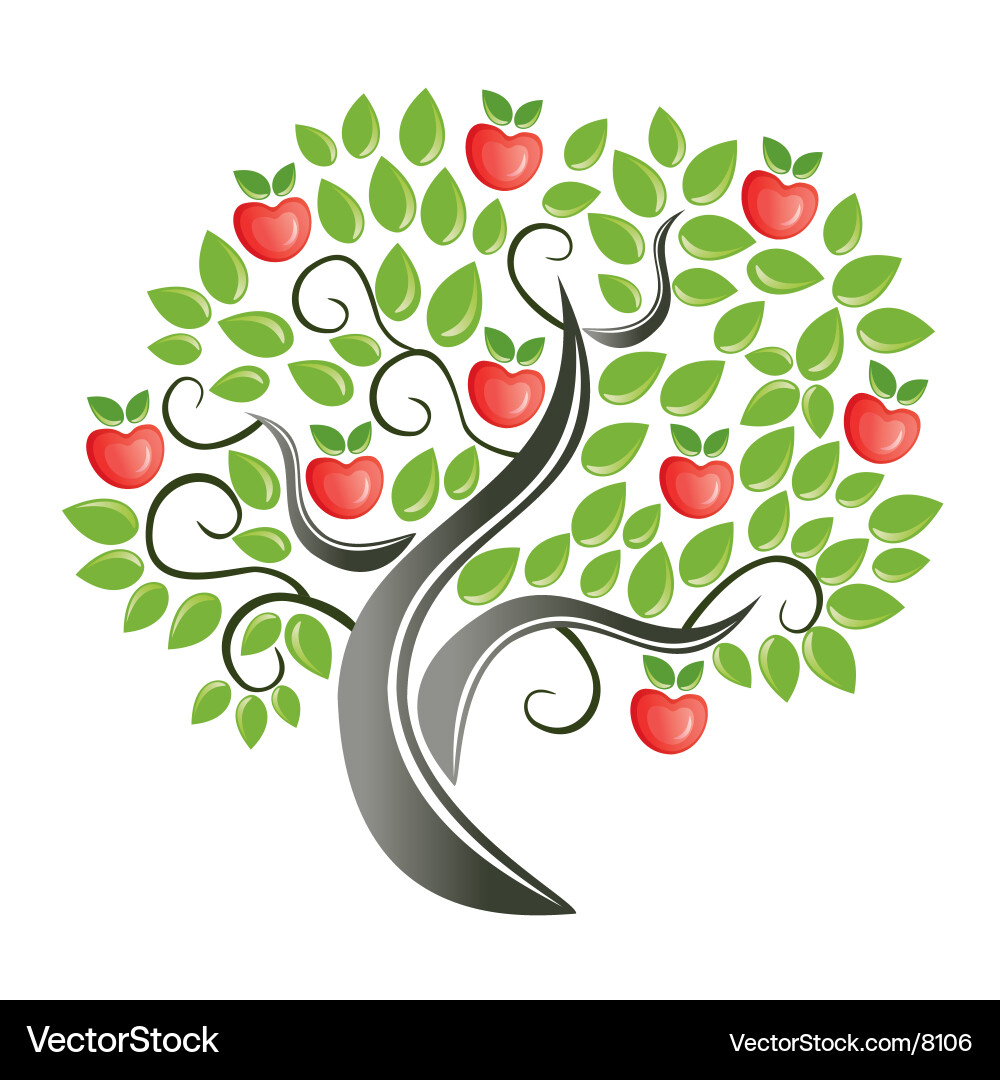 Apple tree Royalty Free Vector Image - VectorStock