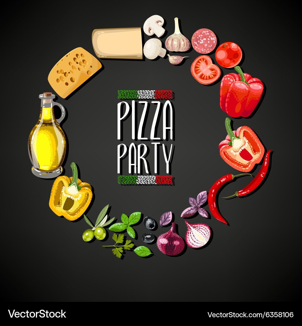 Delicious Pizza Party Royalty Free Vector Image