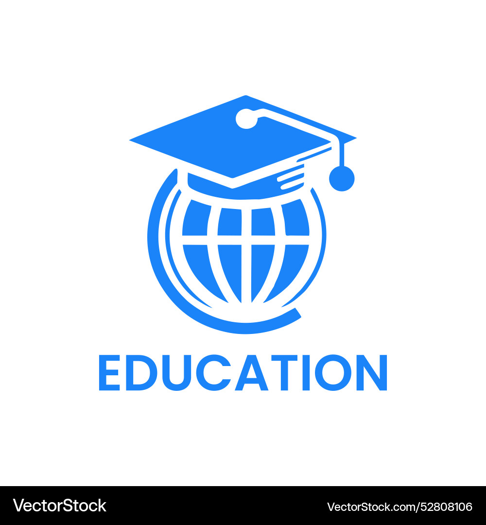 Education flat logo design Royalty Free Vector Image