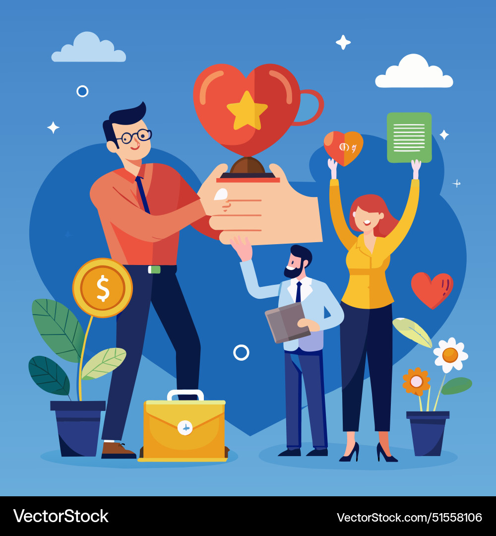 Employee appreciation giving thank you Royalty Free Vector
