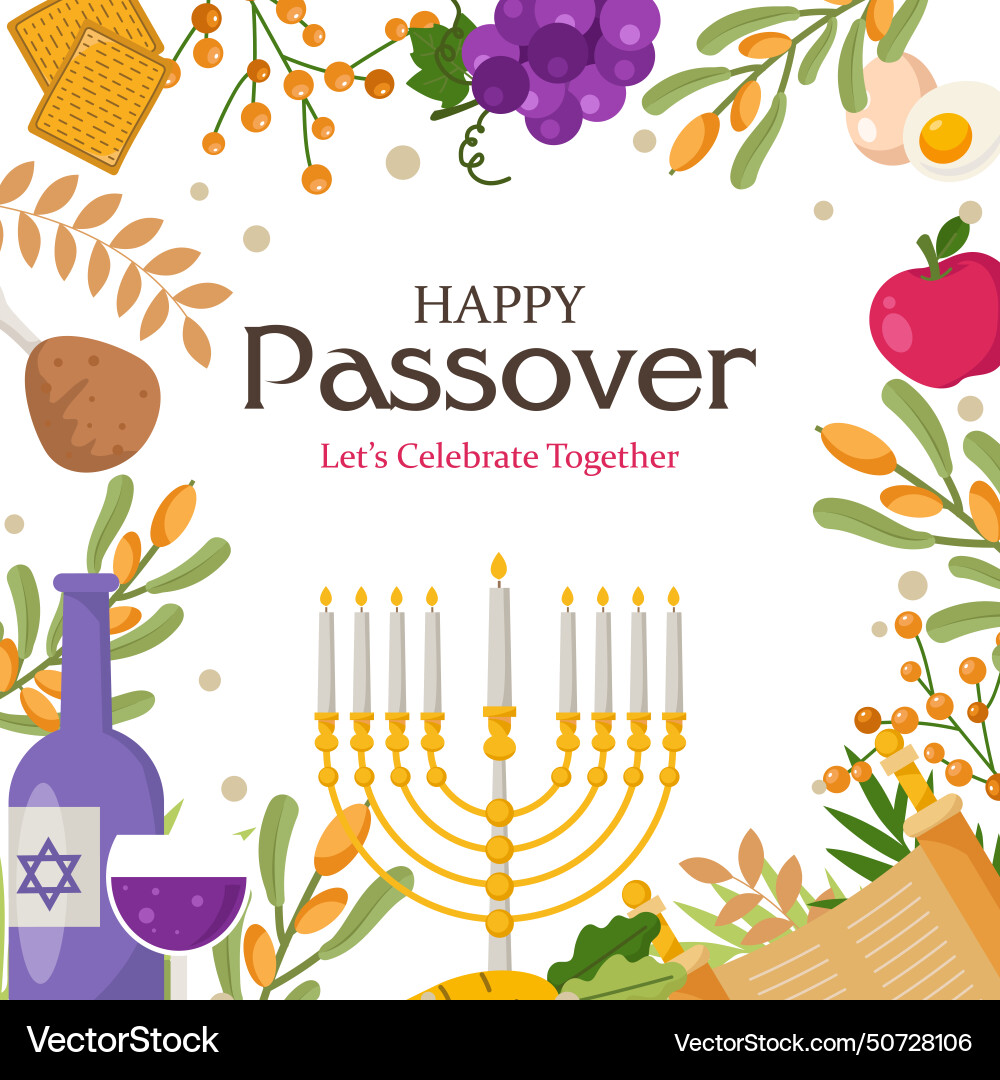 Happy passover card template for greeting Vector Image
