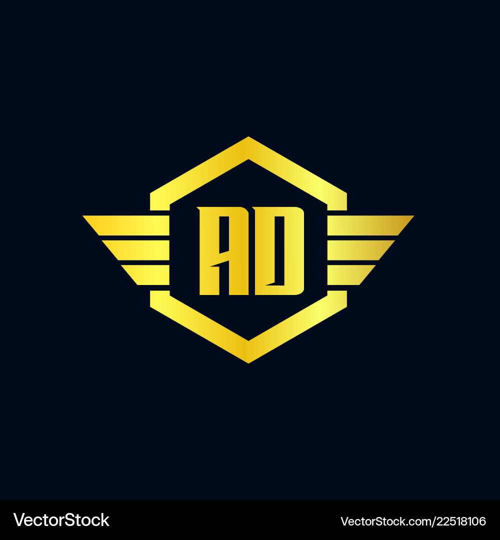 Initial letter ad logo template design Royalty Free Vector