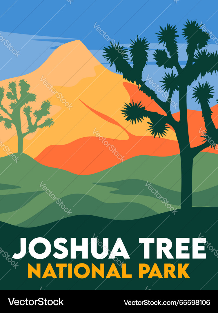 Joshua tree national park Royalty Free Vector Image