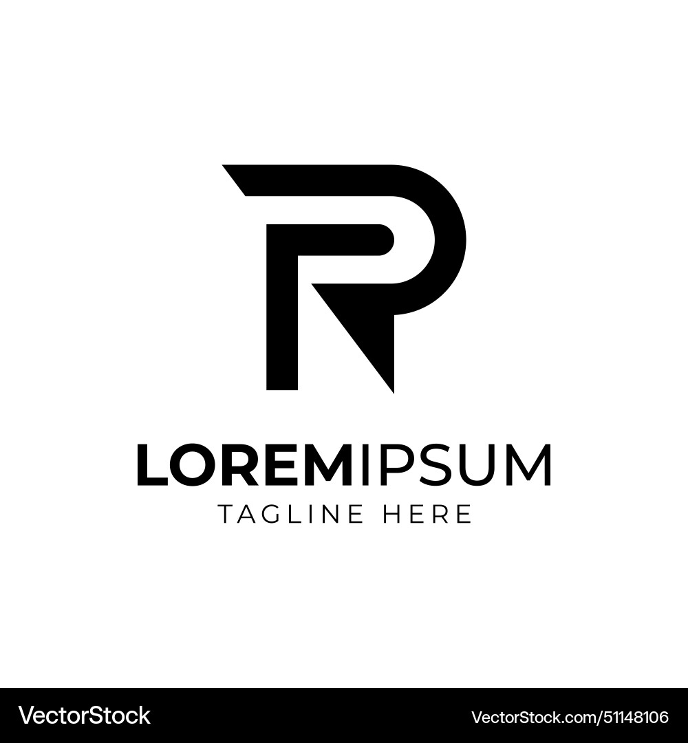 Letter pr simple geometric line symbol logo Vector Image