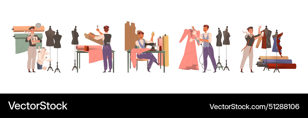Man fashion designer or tailor engaged Royalty Free Vector
