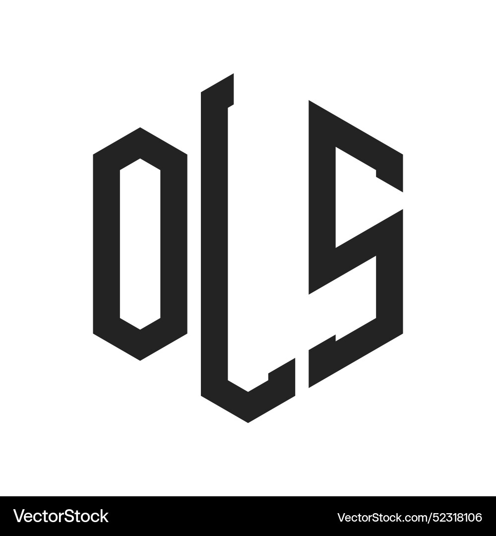 Ols logo design initial letter monogram Royalty Free Vector
