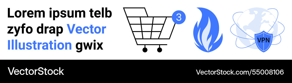 Online shopping cart security shield and flame Vector Image