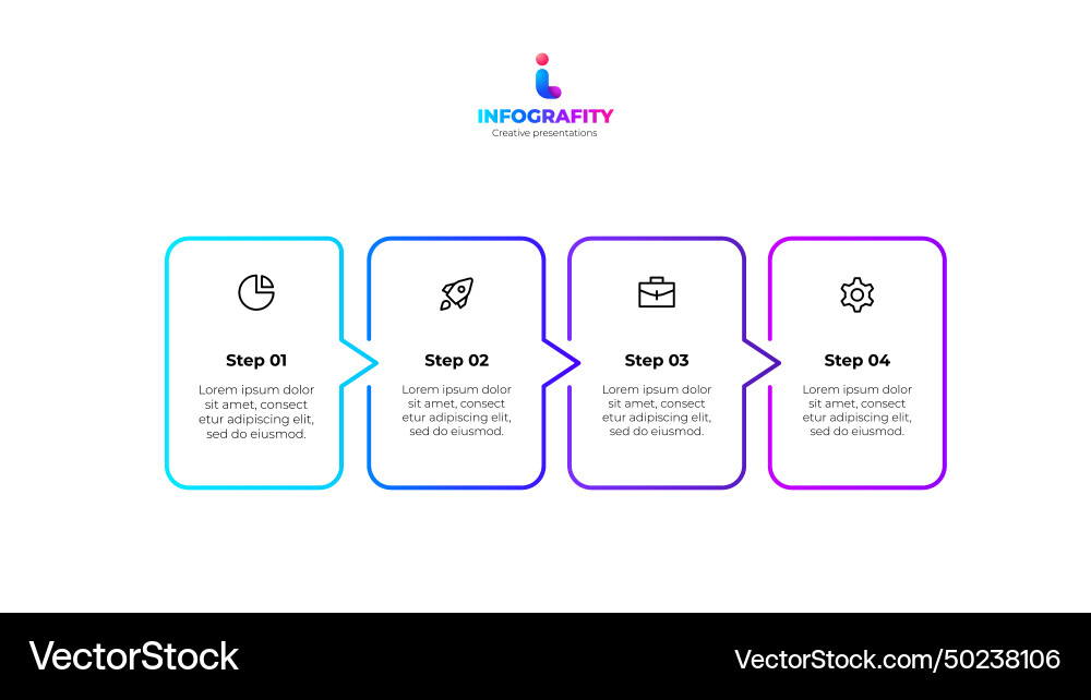 Outline infographic design template progress Vector Image