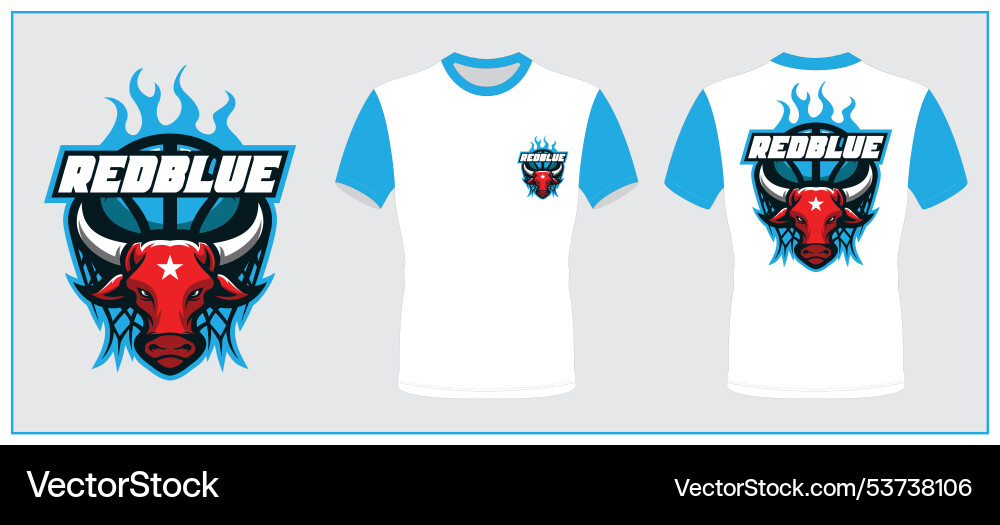 Red blue sports logo Royalty Free Vector Image