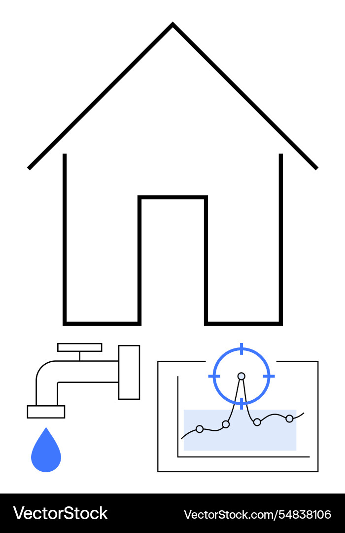 Smart home with water conservation and data Vector Image