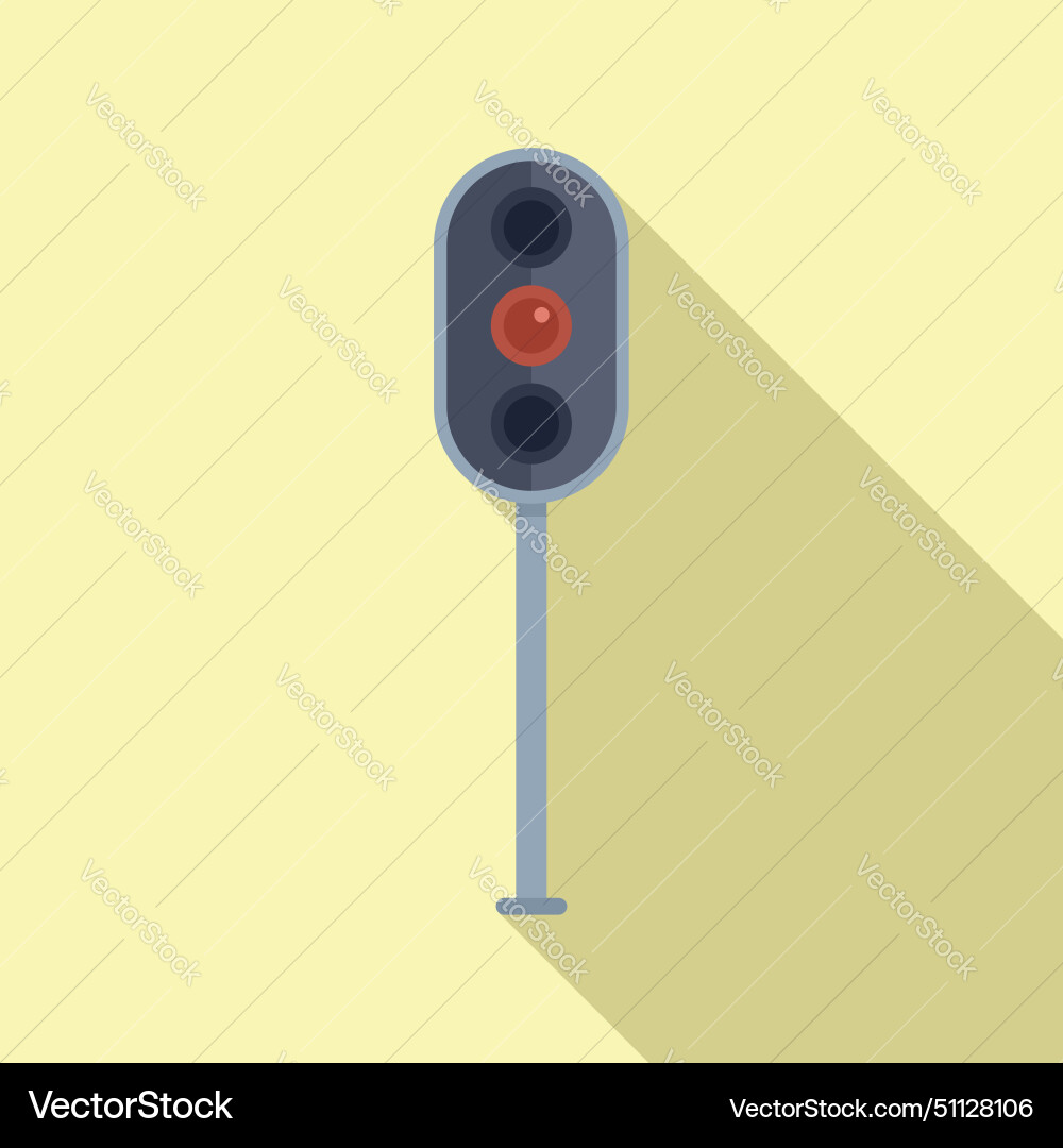 Traffic lights for railroad icon flat Royalty Free Vector