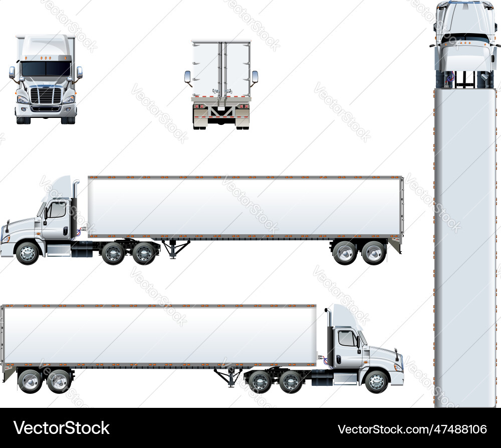 Truck template isolated on white Royalty Free Vector Image