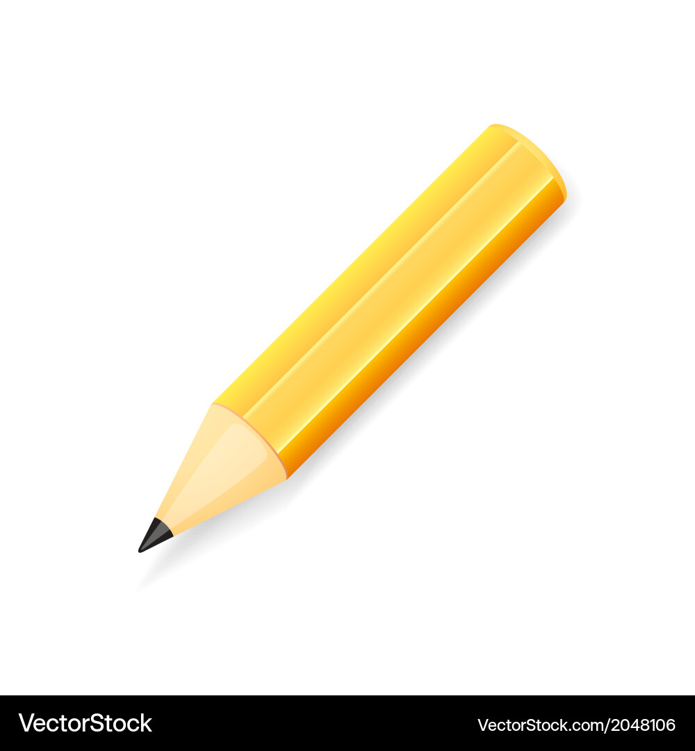 Yellow pencil isolated on white background Vector Image
