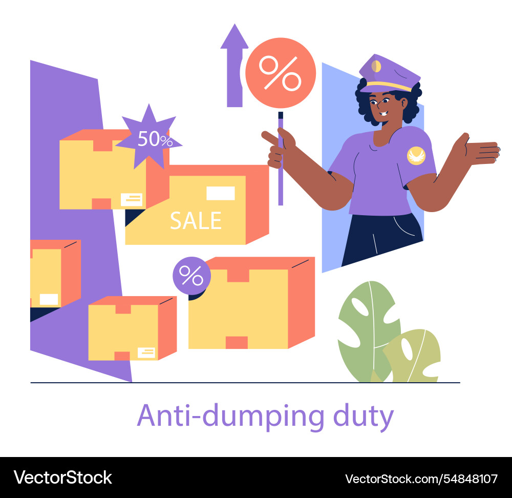 Customs tariffs on imports flat Royalty Free Vector Image