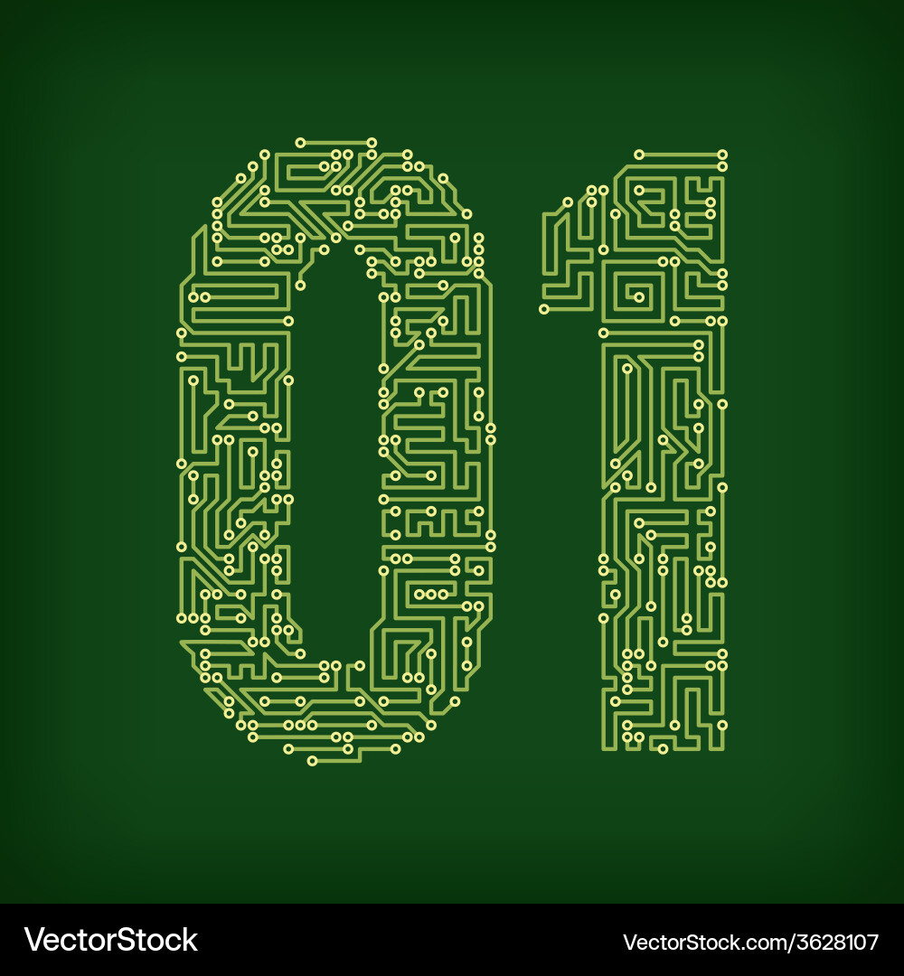 Digit PCB Circuit Board Royalty Free Vector Image