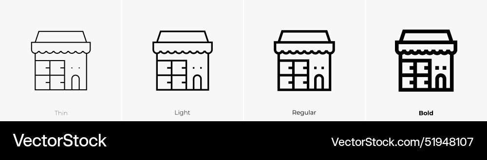 Laundry shop icon thin light regular and bold Vector Image