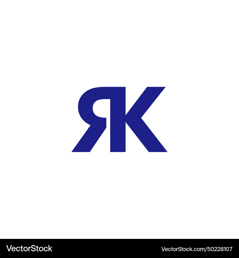 Letter rk connect geometric symbol simple logo Vector Image