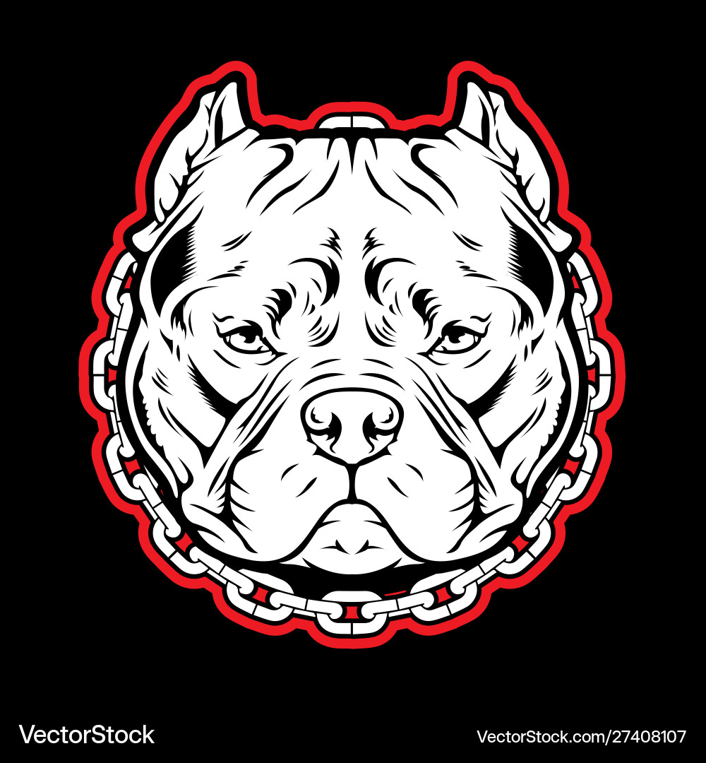 Pitbull chain dog logo mascot Royalty Free Vector Image