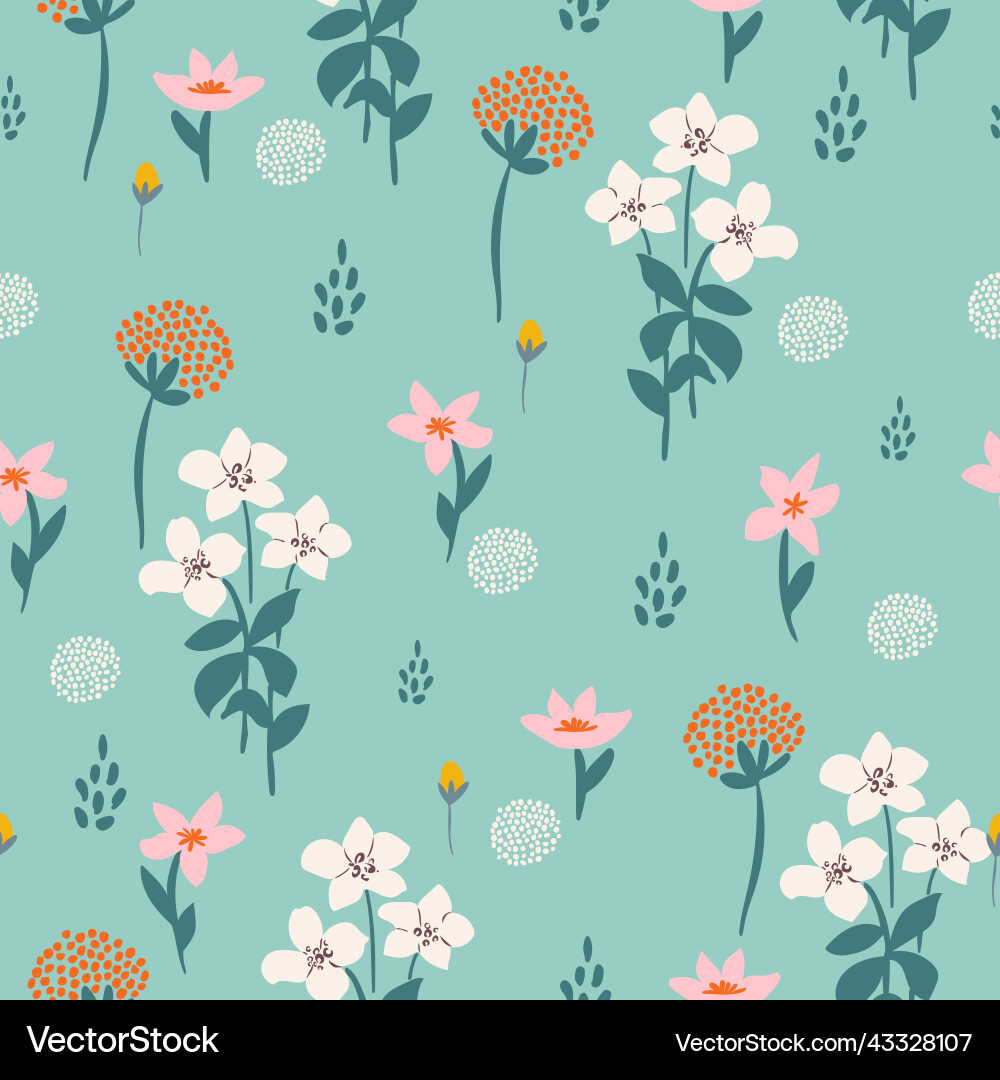 Seamless abstract floral pattern Royalty Free Vector Image
