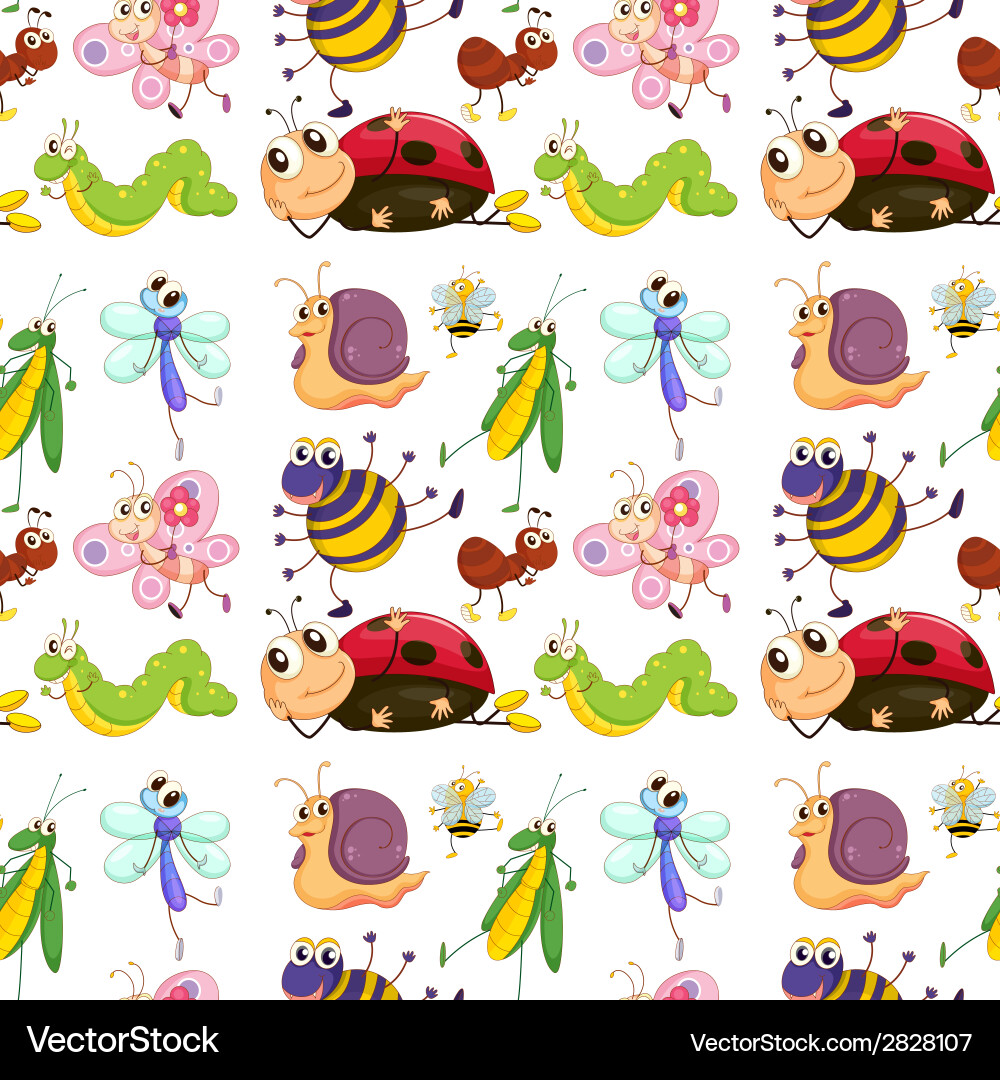 Seamless insects Royalty Free Vector Image - VectorStock