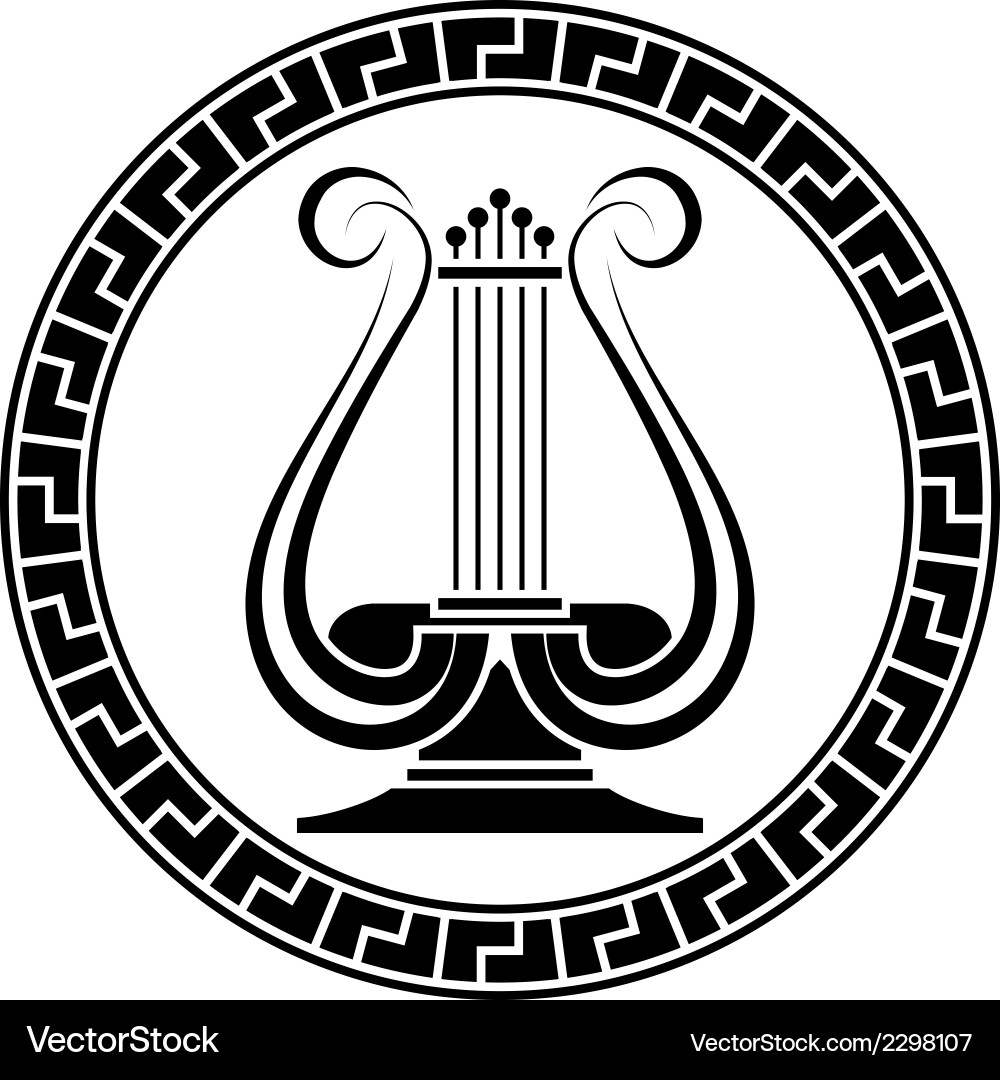Stencil of lyre Royalty Free Vector Image - VectorStock