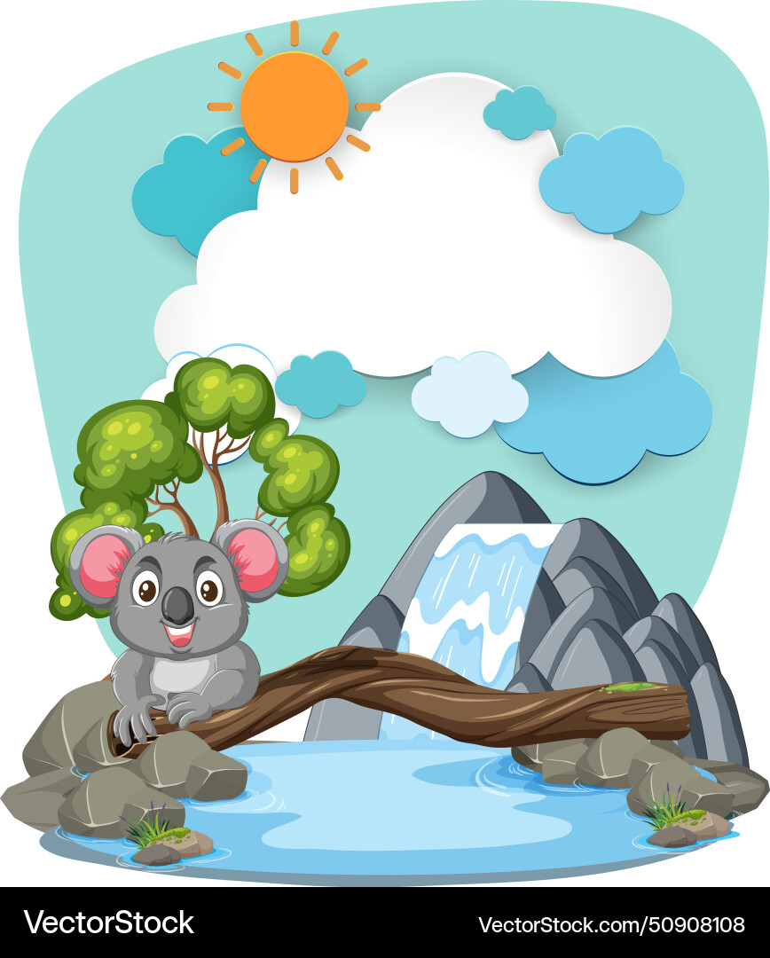 A koala on wooden bridge Royalty Free Vector Image