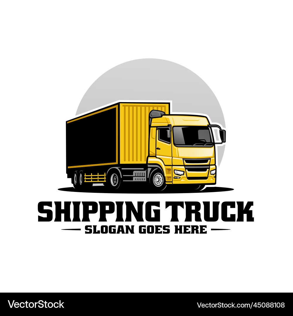 Cargo and shipping truck logo Royalty Free Vector Image