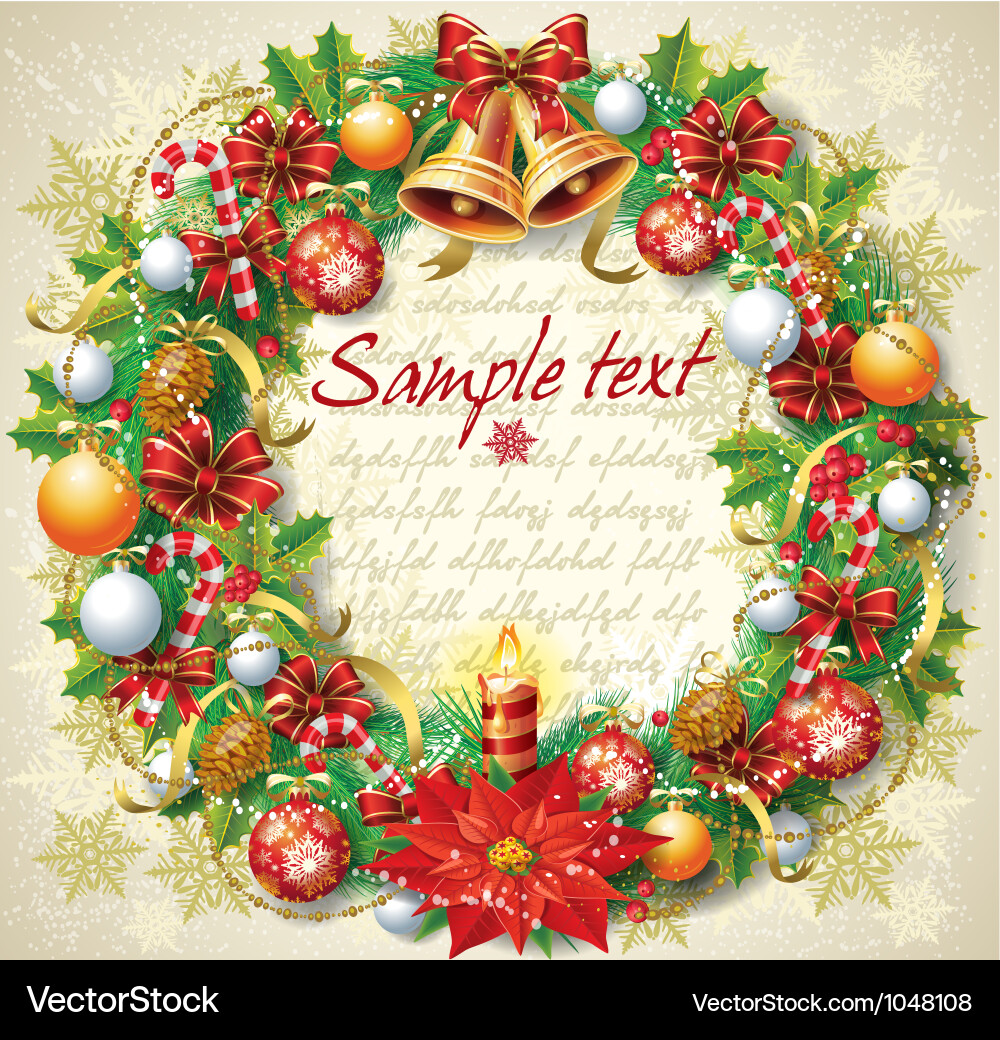 Christmas wreath Royalty Free Vector Image - VectorStock
