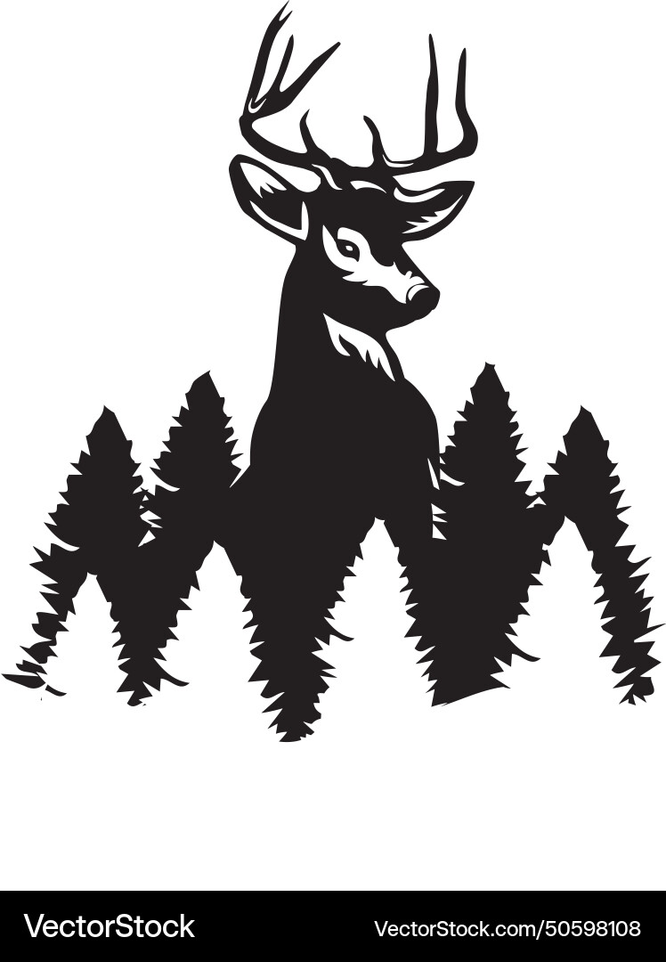 Deer and trees Royalty Free Vector Image - VectorStock