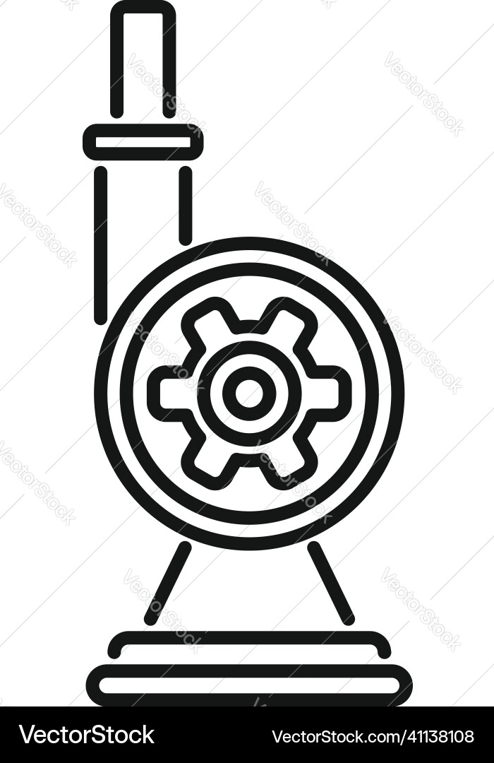 Industry pump icon outline motor system Royalty Free Vector