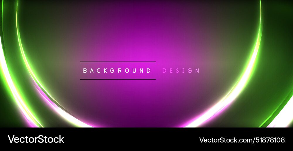 Neon glowing circle rays light round lines in the Vector Image