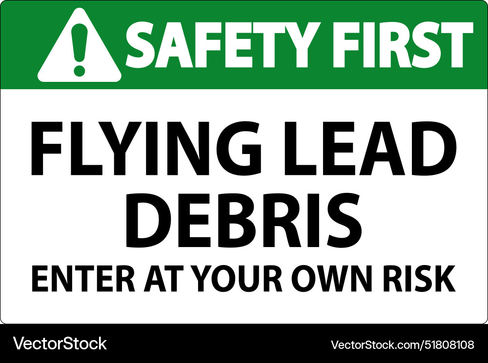 Safety first sign warning about the dangers Vector Image