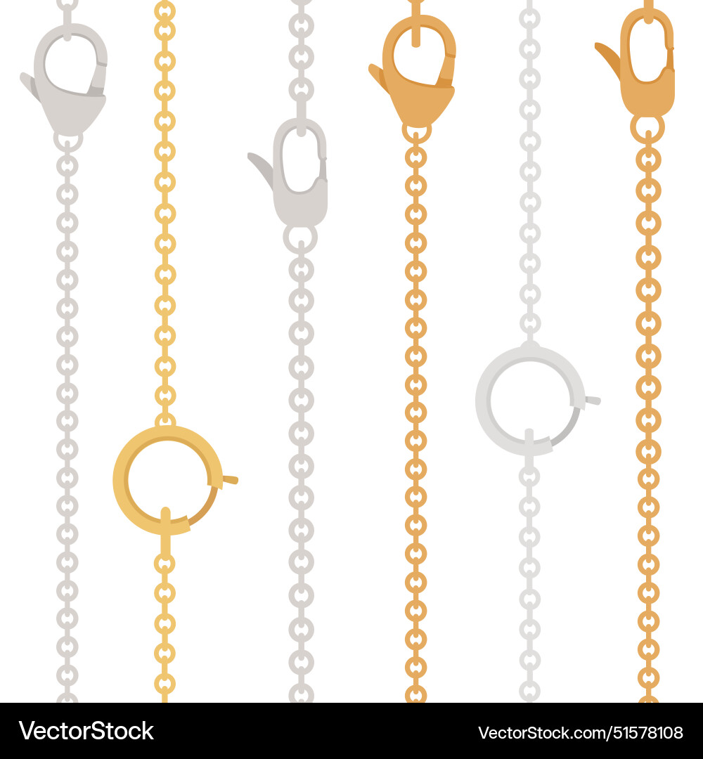 Seamless pattern golden and silver chain Vector Image