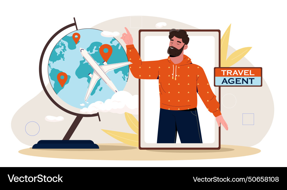 Travel agent concept Royalty Free Vector Image