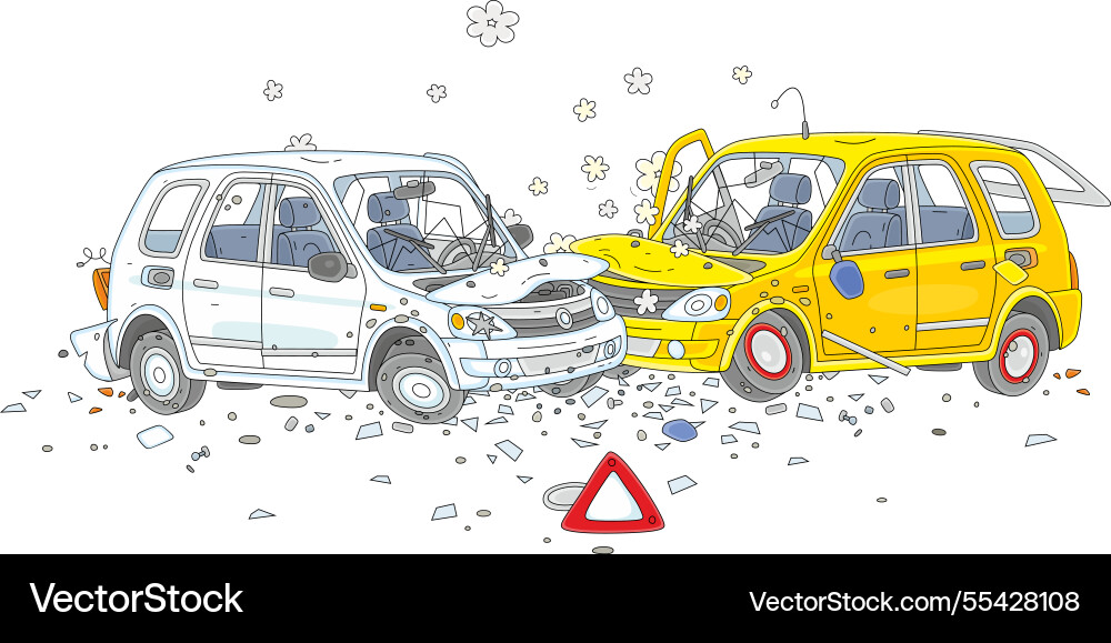 Two car accident Royalty Free Vector Image - VectorStock