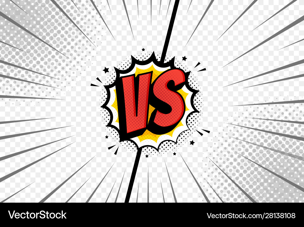 Vs two frame template versus pop art design Vector Image