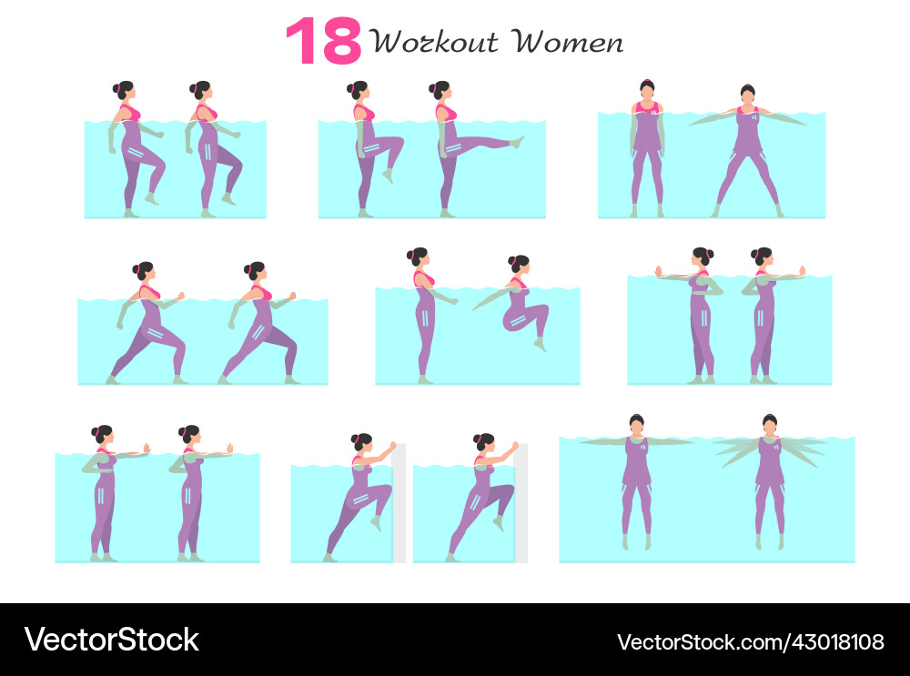 Women workout set Royalty Free Vector Image - VectorStock